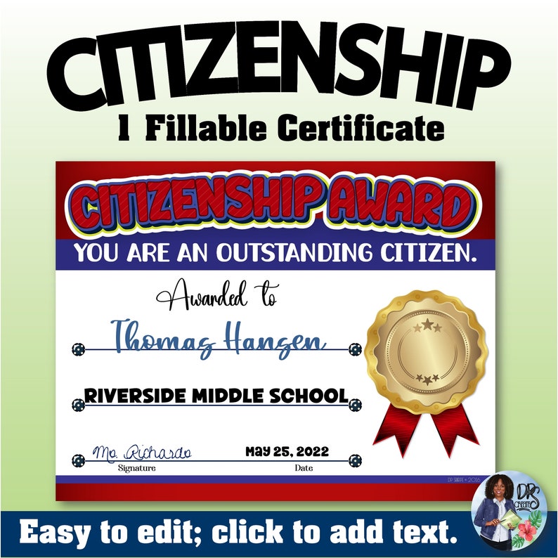 Citizenship Certificate, Powerpoint Certificates, School Certificates ...