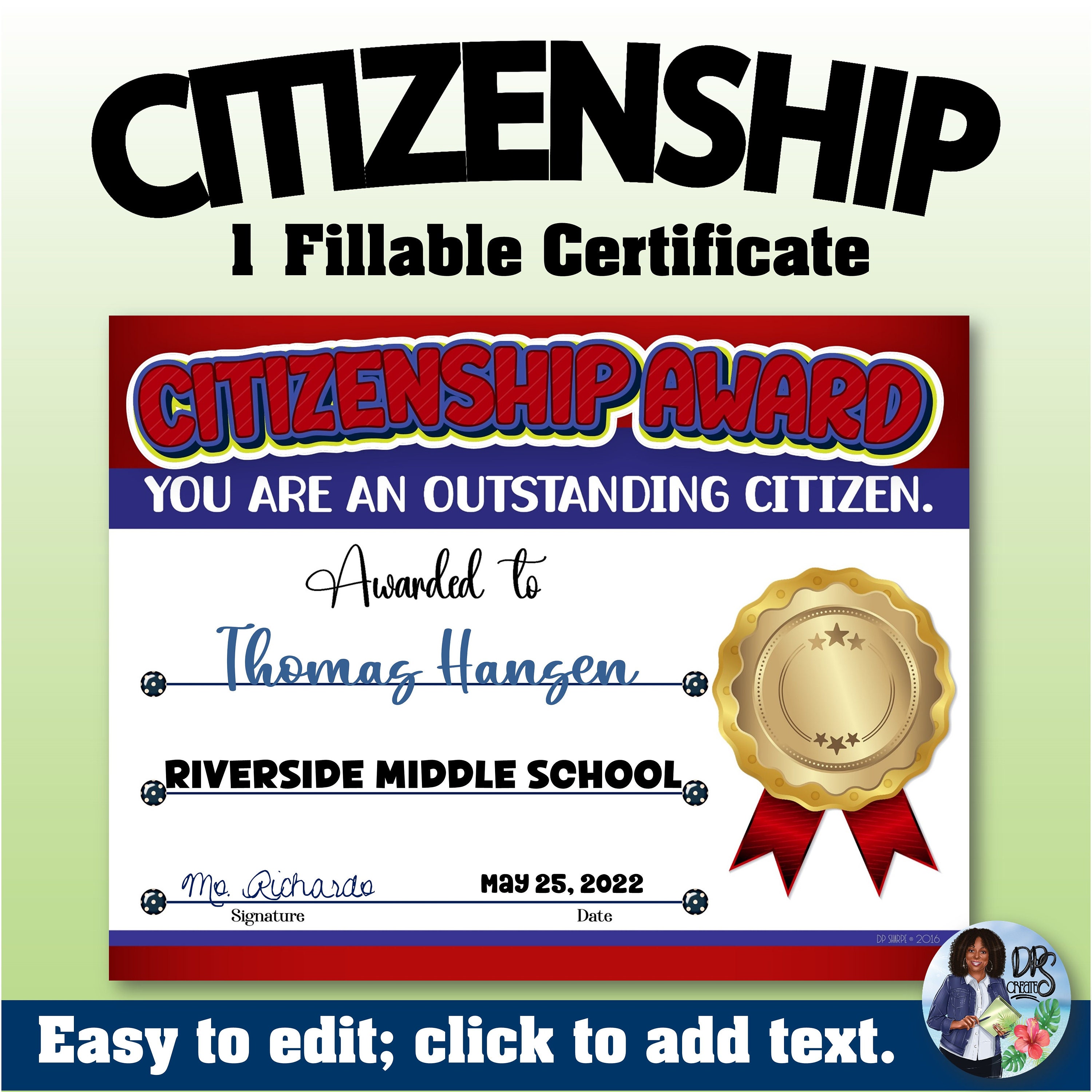 Citizenship Certificate, Powerpoint Certificates, School Certificates ...