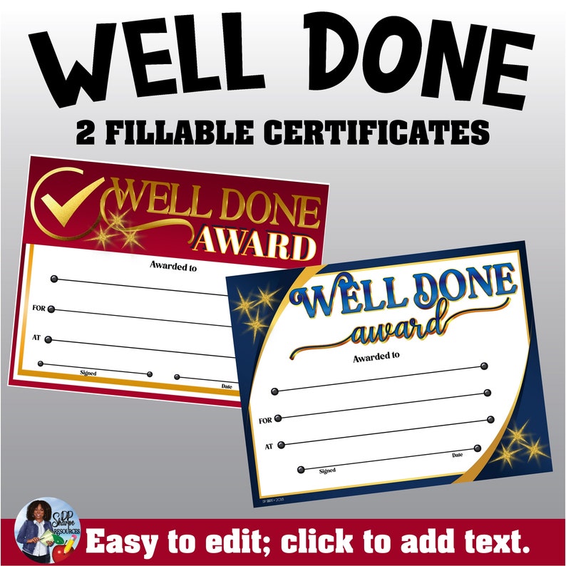 Well Done Certificates, Powerpoint Certificates, School Certificates ...