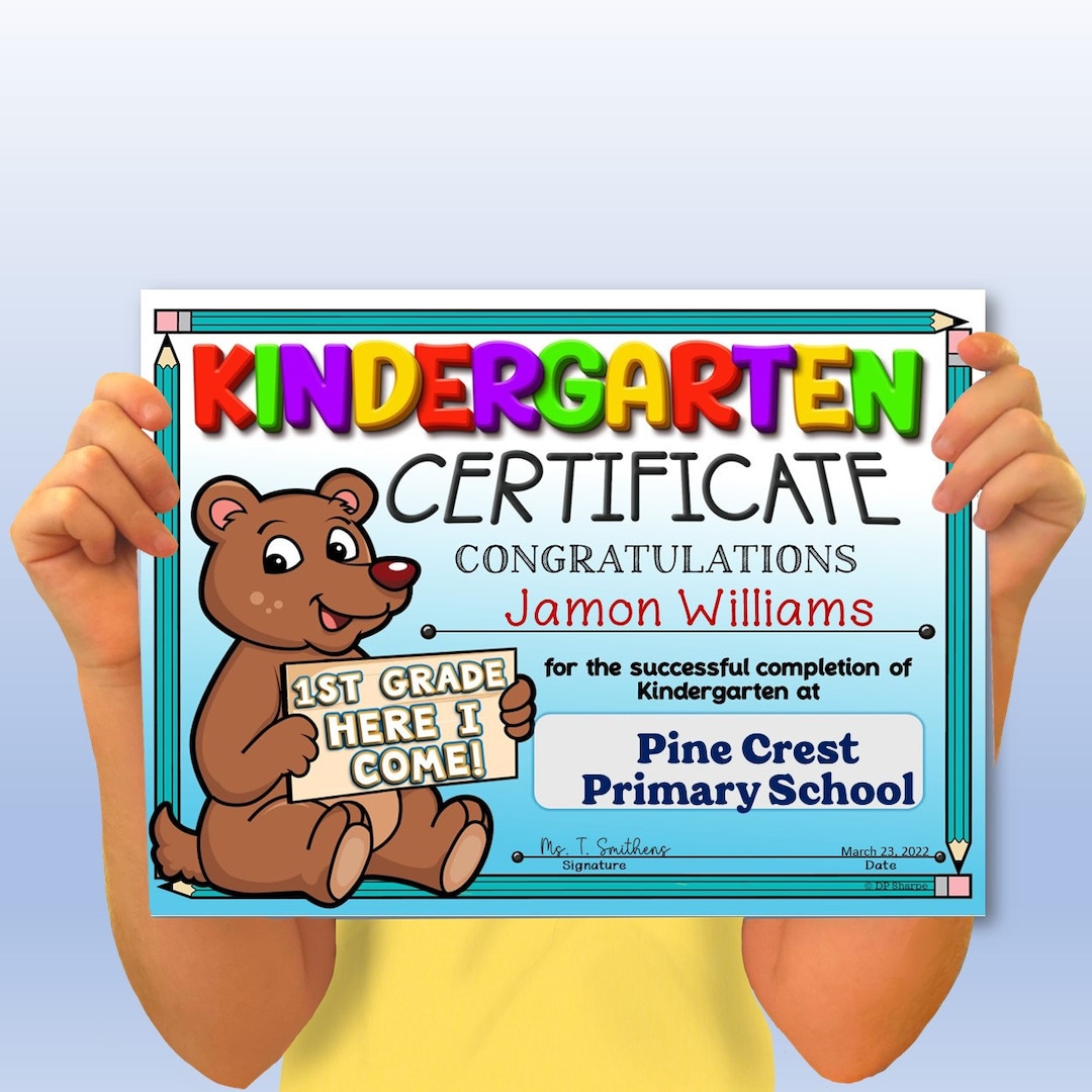 Promotion Certificate - Kindergarten - Etsy