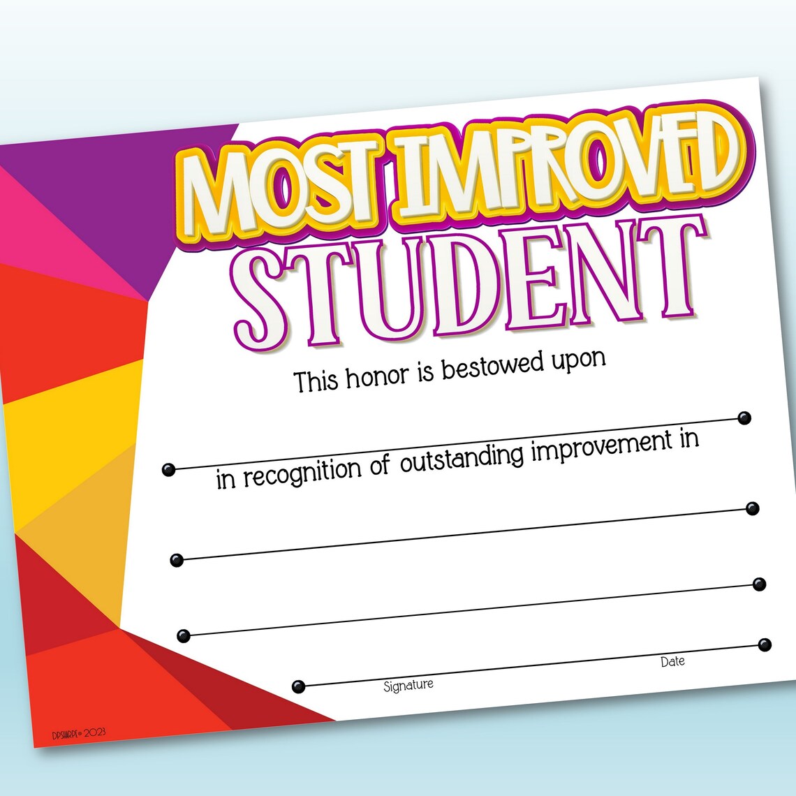Most Improved Powerpoint Certificates, Powerpoint Certificate, Most ...