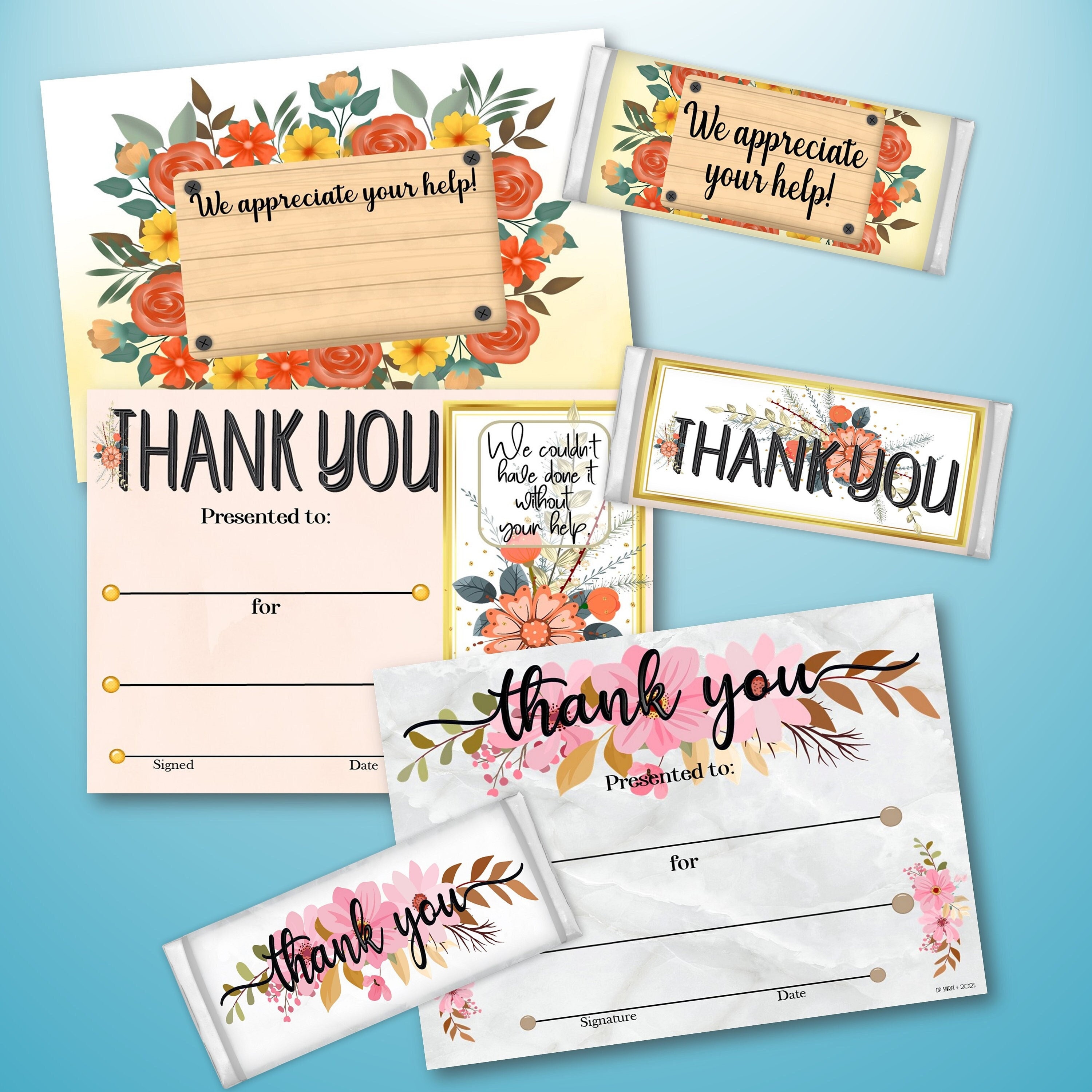 Thank You Certificates With Candy Wrappers, Powerpoint Certificates ...