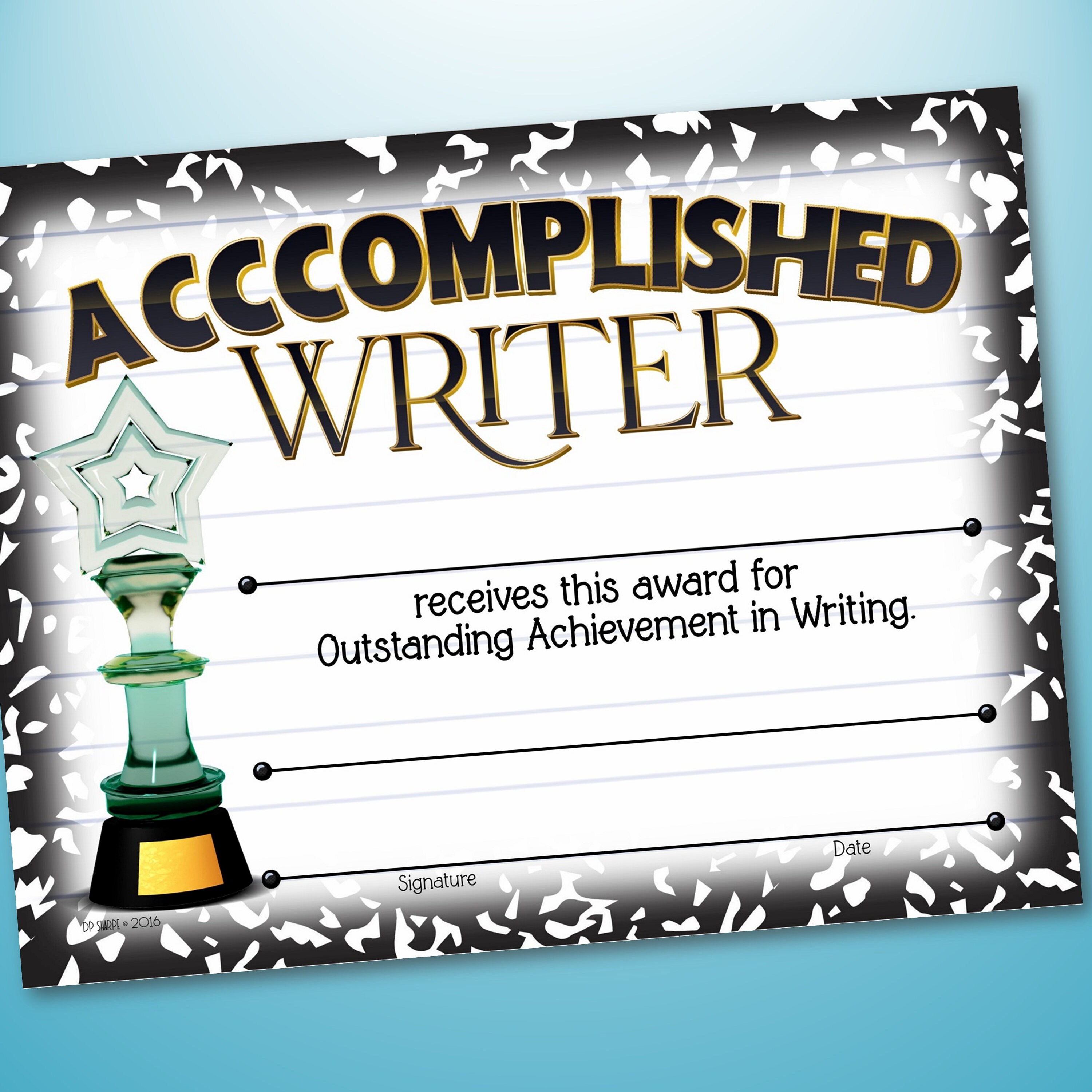 Writer Powerpoint Certificate, Powerpoint Certificate, Writer ...