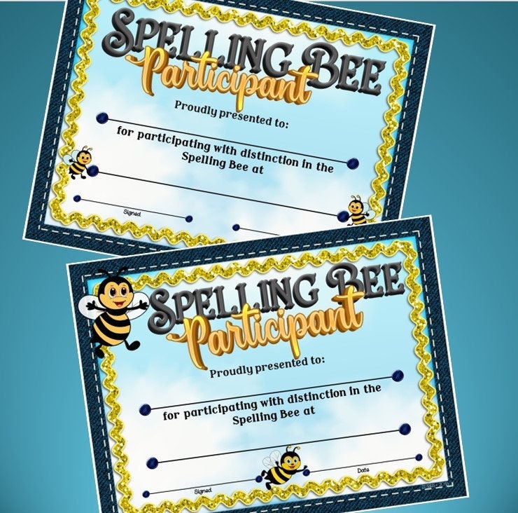 Spelling Bee Certificates, Powerpoint Certificates, Spelling Bee ...