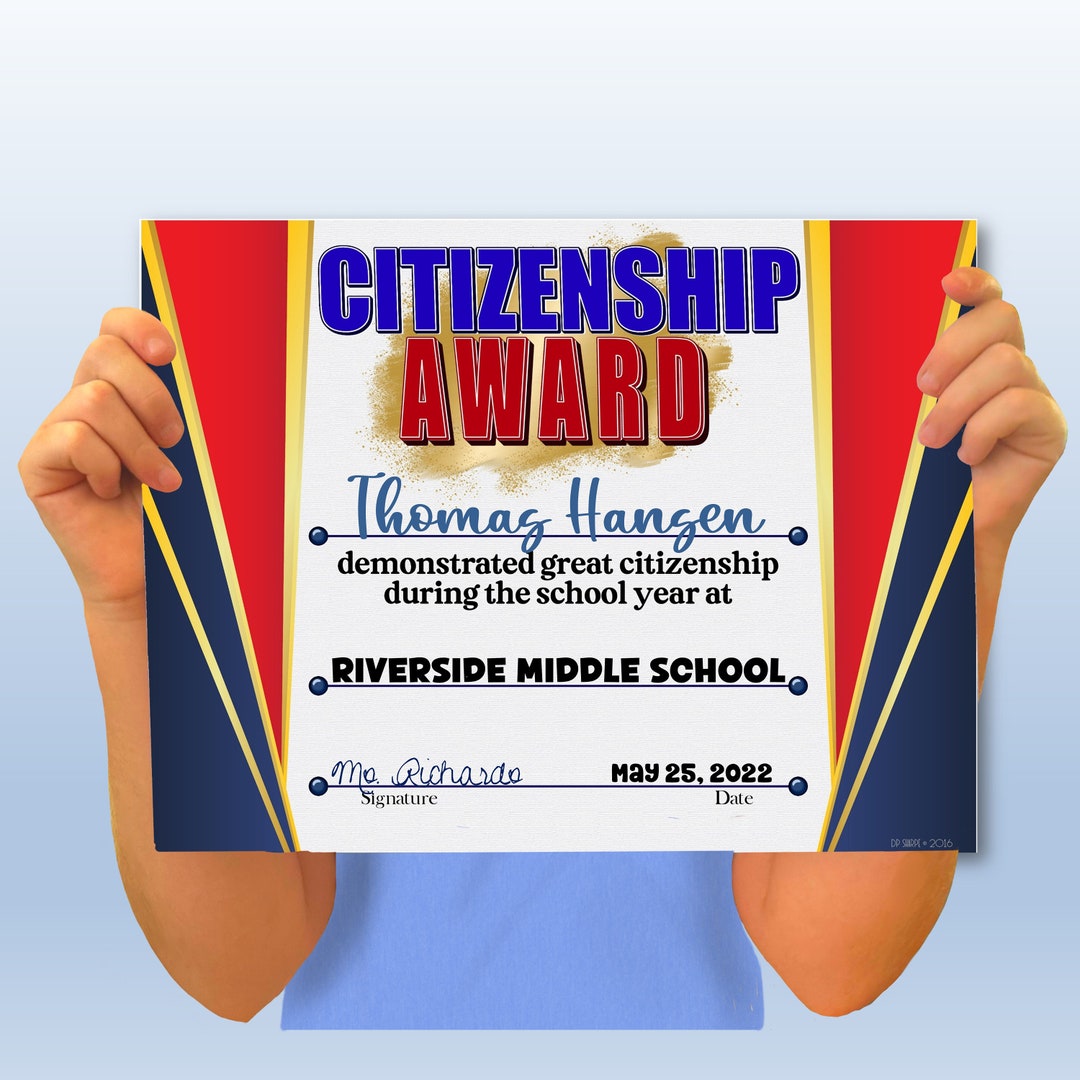 Citizenship Certificate Powerpoint Certificates School - Etsy