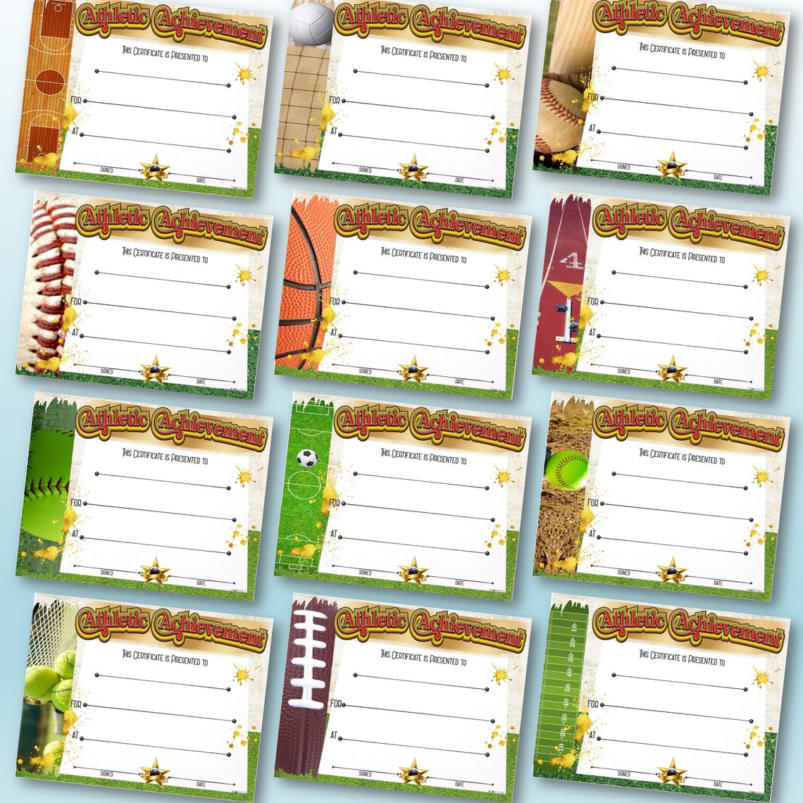 Sports/athletic Certificates, Powerpoint Certificates, School ...