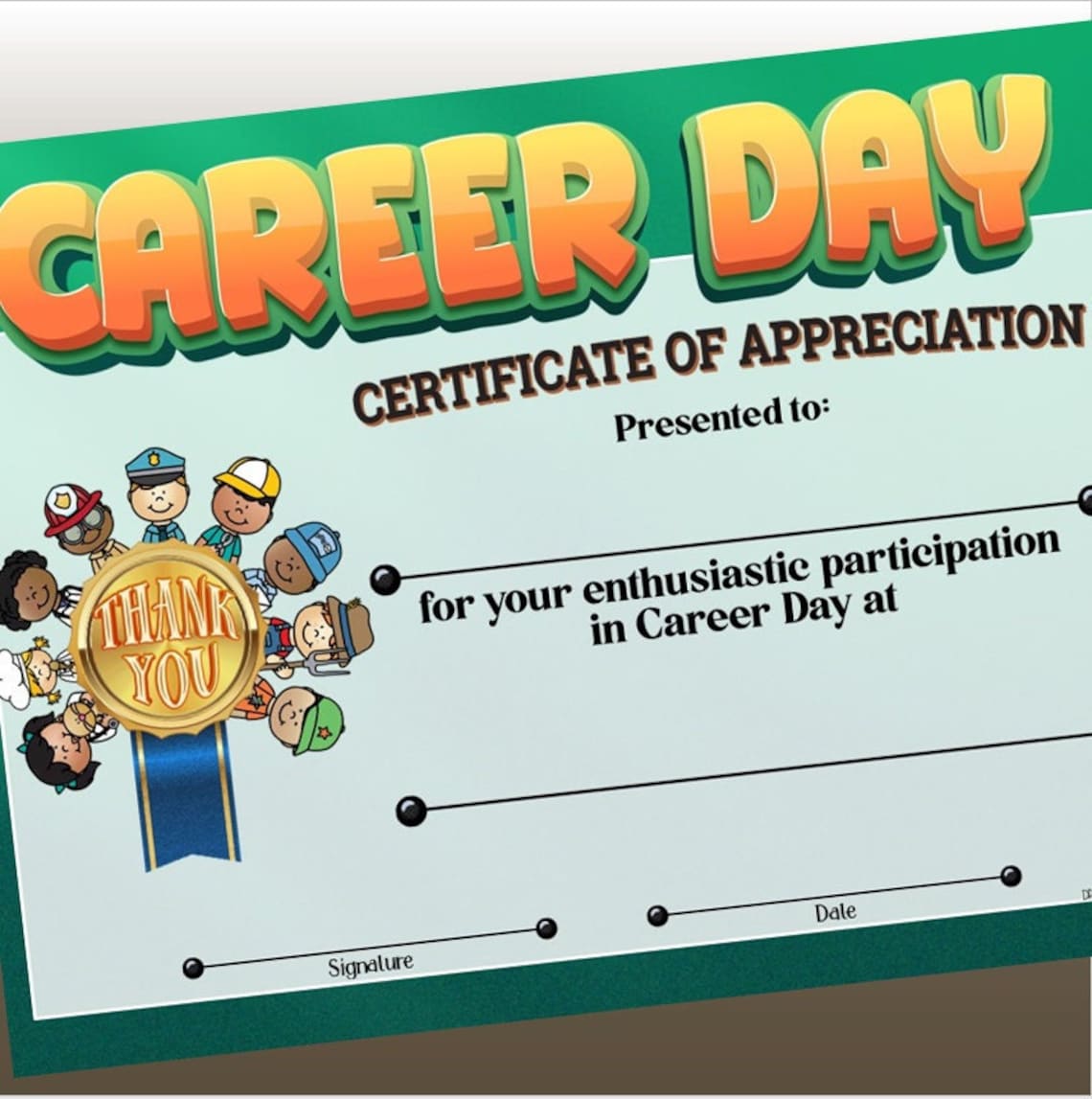 Career Day Certificates With Candy Wrappers, Powerpoint Certificates ...