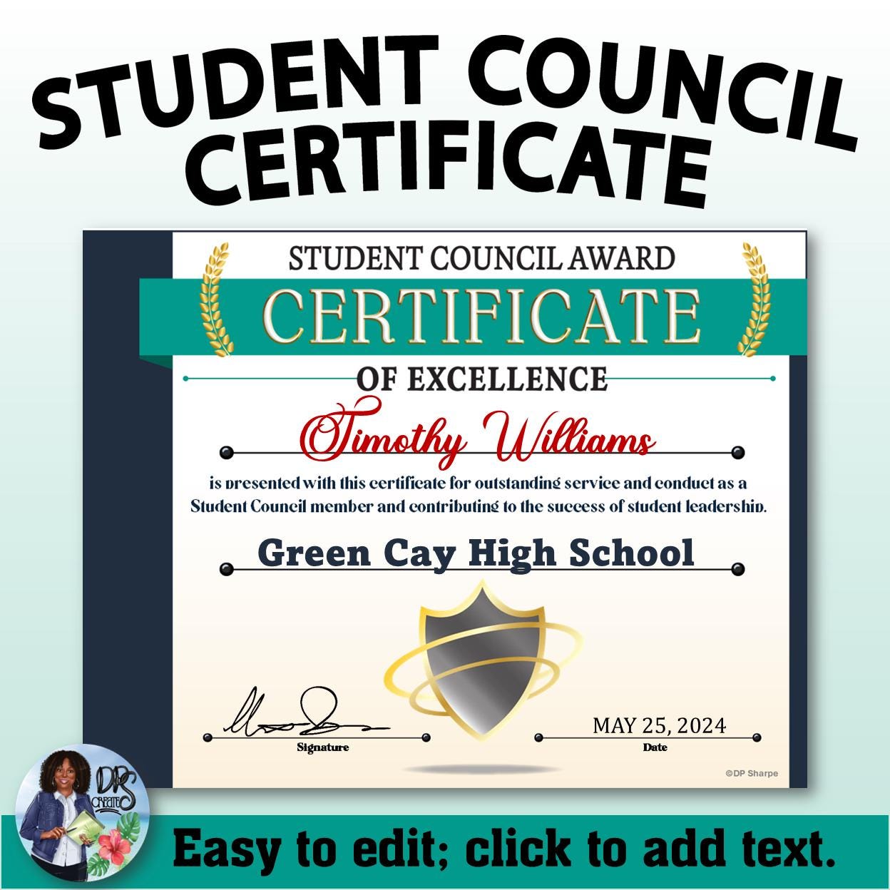Student Council Certificate - Etsy