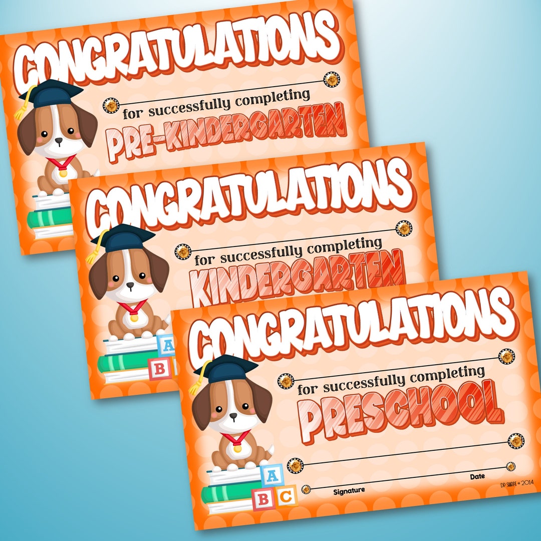 Graduation Certificates, Pre-k, Kindergarten, Preschool- Medal and ...