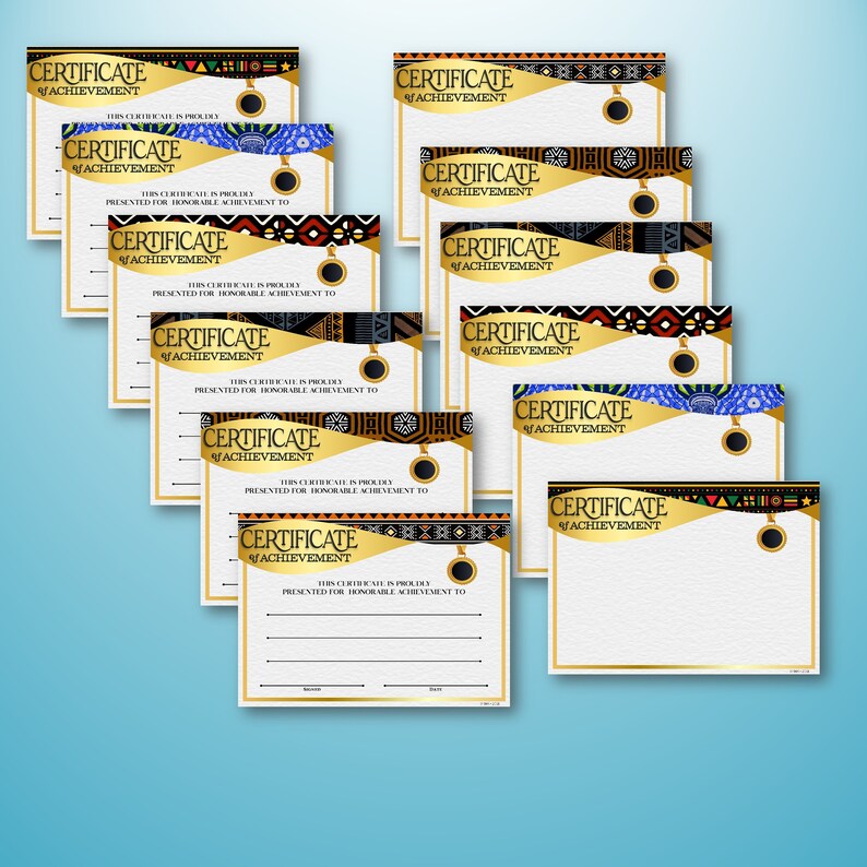 Kente Achievement/recognition Powerpoint Certificates, Fillable ...