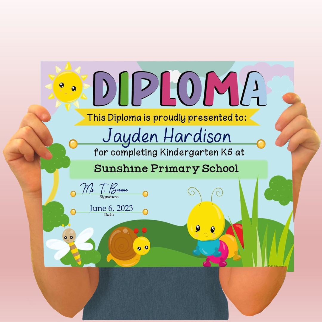 Certificados de graduación de fin de año de preescolar/jardín de ...