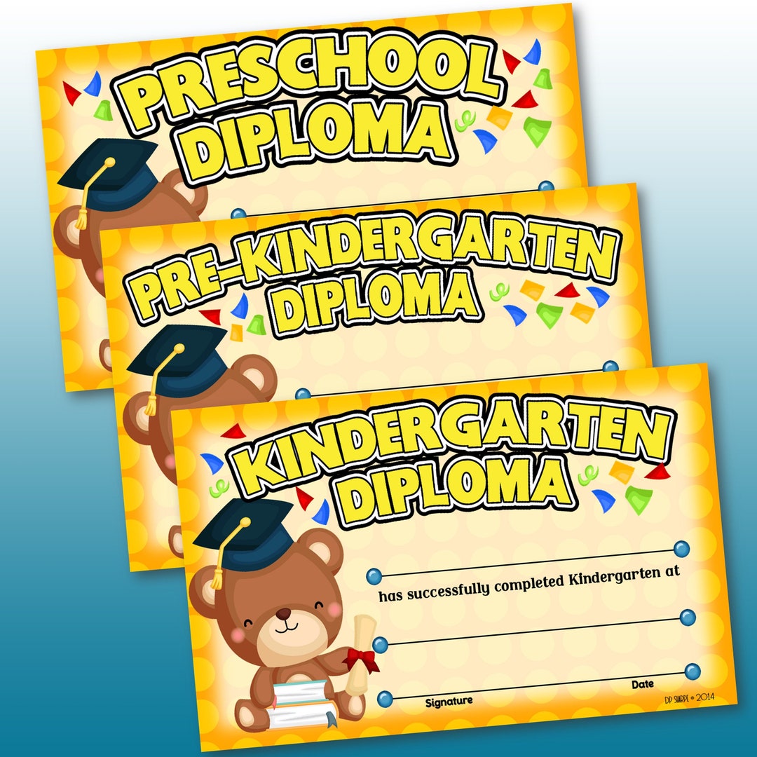 Graduation Certificates, Pre-k, Kindergarten, Preschool Medal and Treat ...