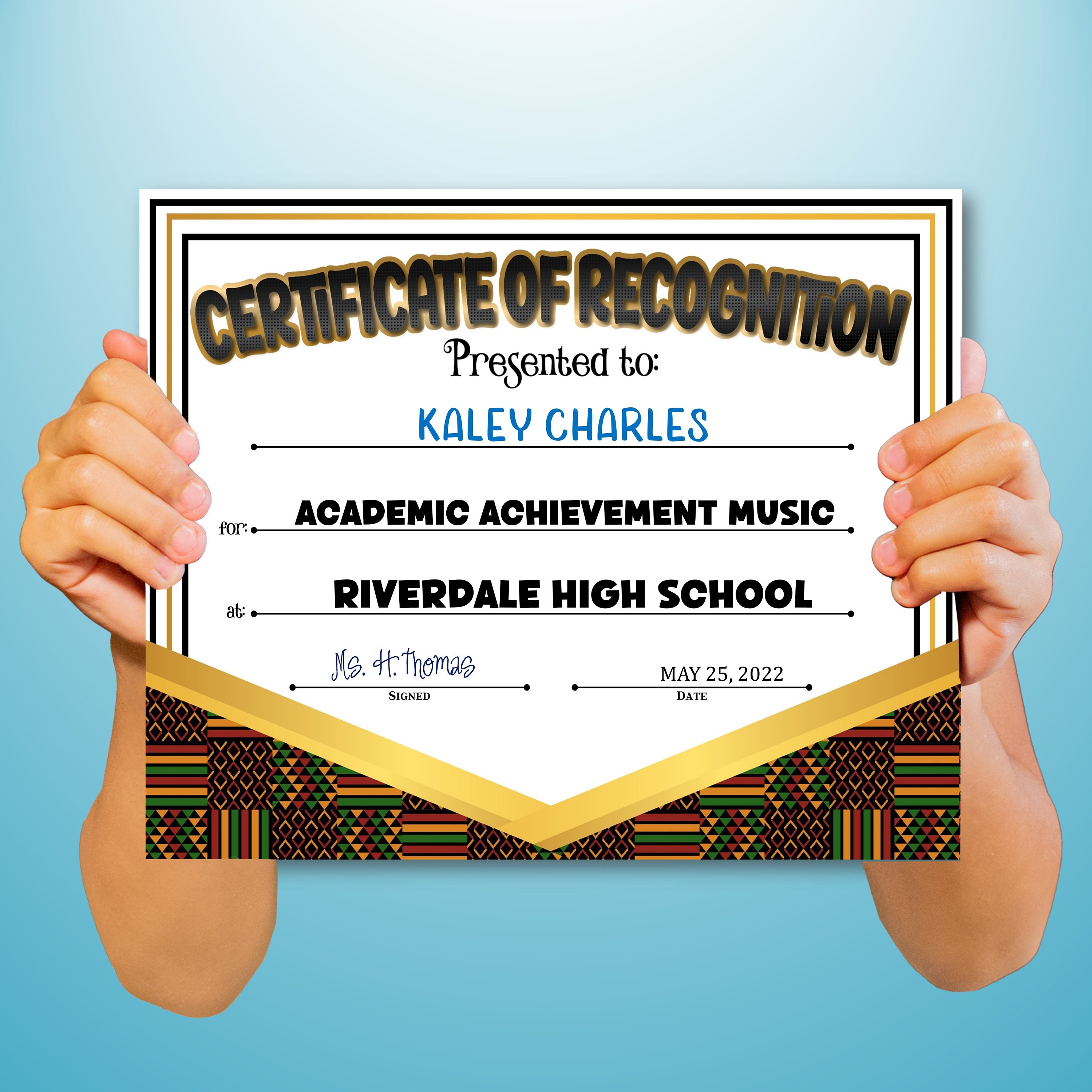 Kente Achievement/recognition Powerpoint Certificate, Fillable ...