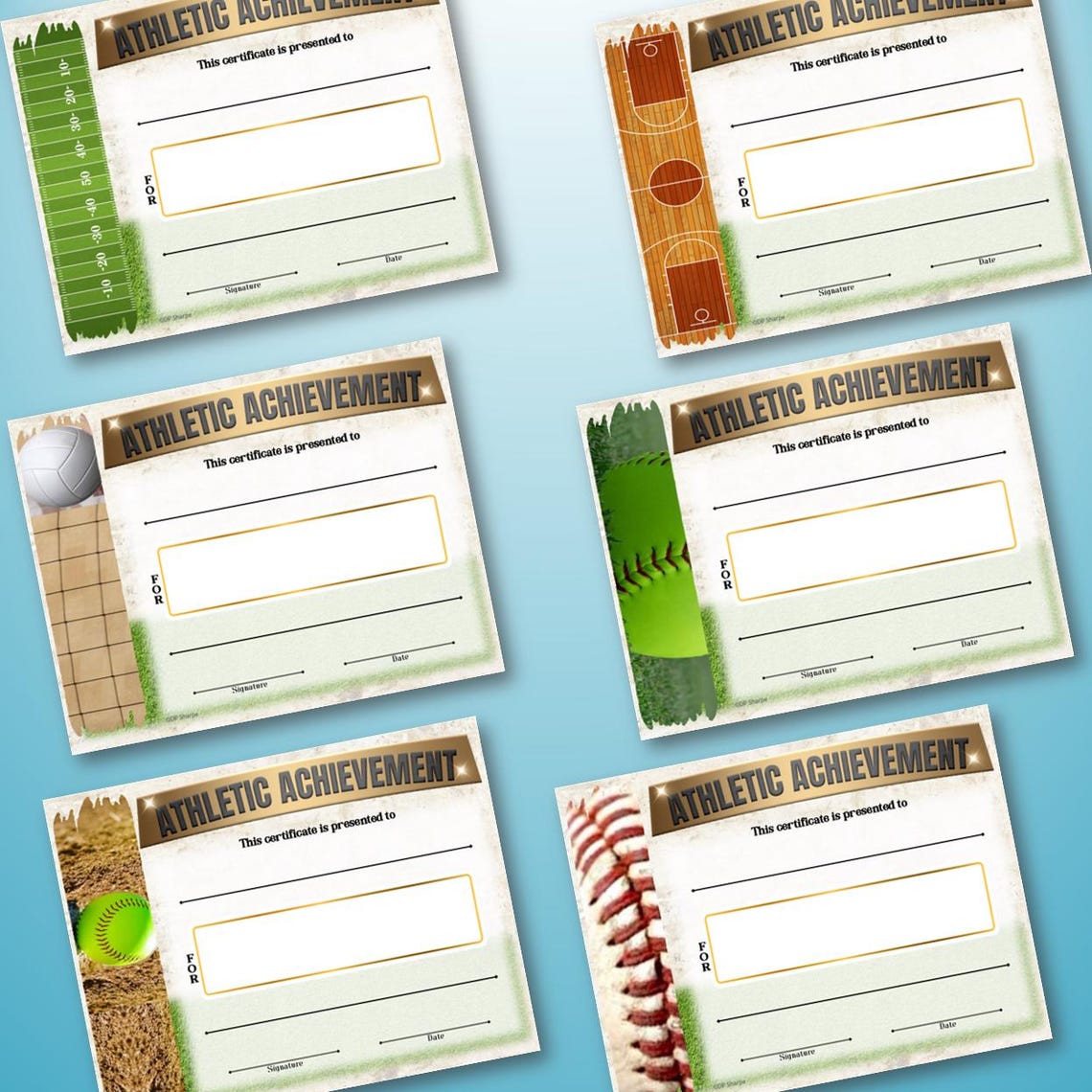 Sports/athletic Certificates, Powerpoint Certificates, School ...