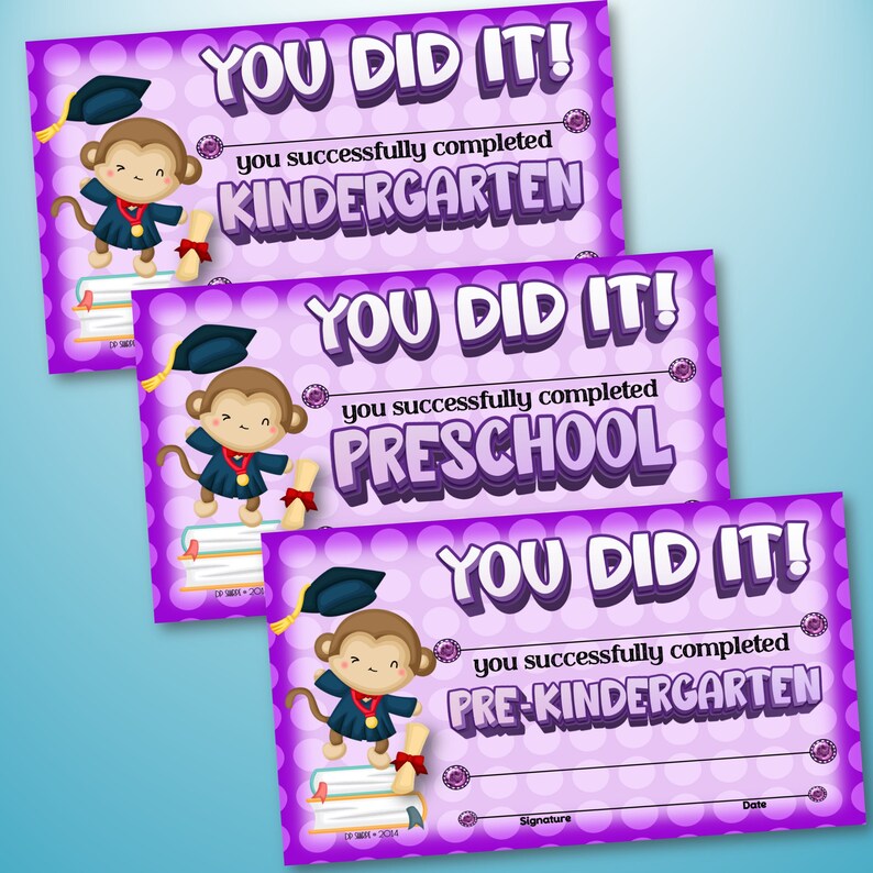Graduation Certificates, Pre-k, Kindergarten, Preschool- Medal and ...