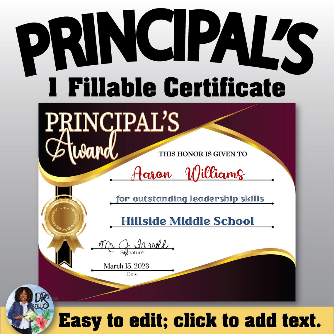 Principal’s Powerpoint Certificate, Powerpoint Certificate, Templates ...