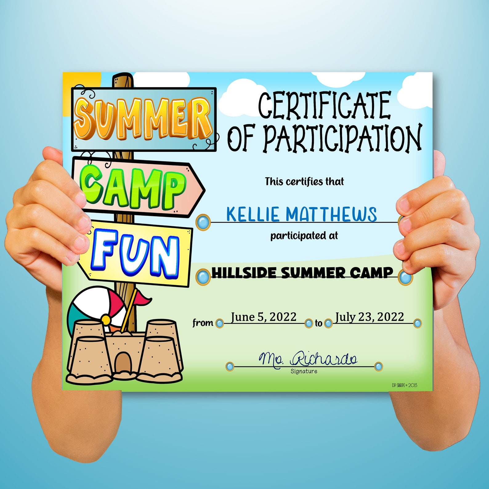 Summer Camp Certificate, Fillable Certificates, Powerpoint, Templates ...