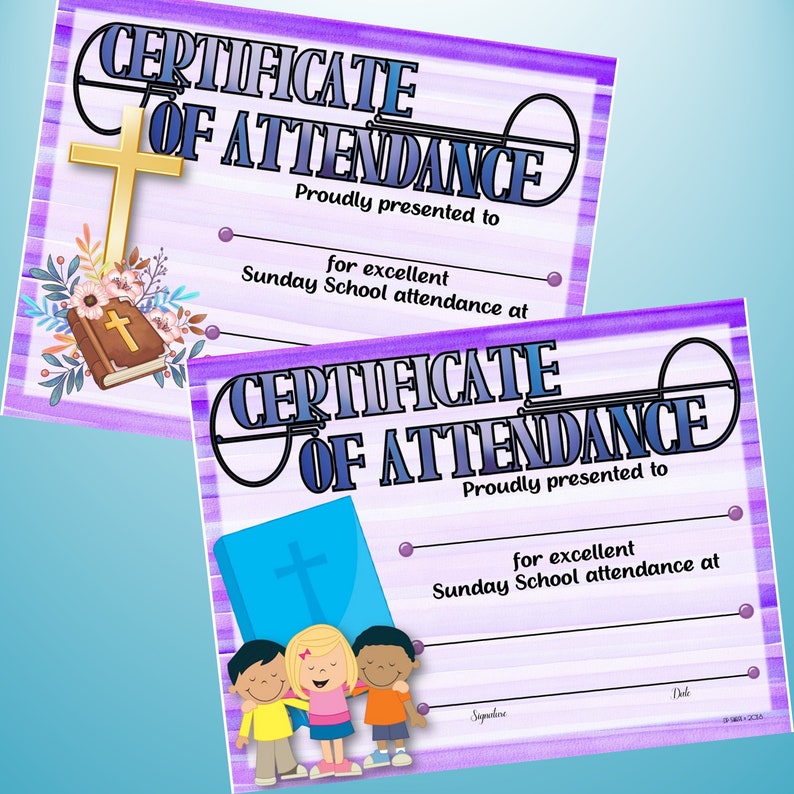 Sunday School and Bible Certificates, Powerpoint, Templates, Editable ...