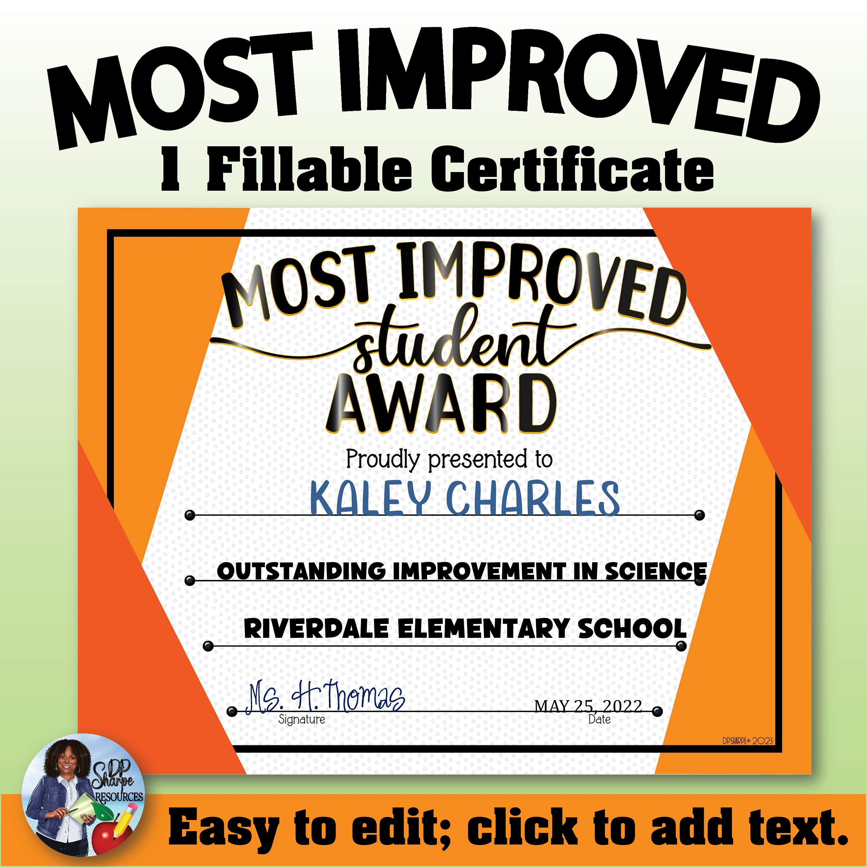 Most Improved Powerpoint Certificates, Powerpoint Certificate, Most ...