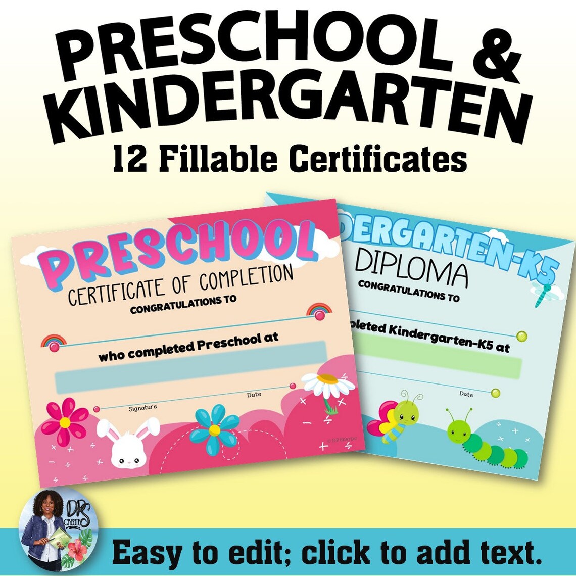Preschool Kindergarten End of Year Graduation Certificates - Etsy