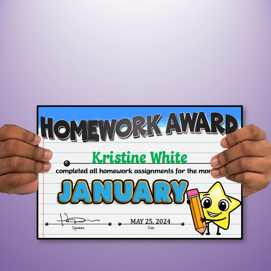 Homework Certificates - Etsy