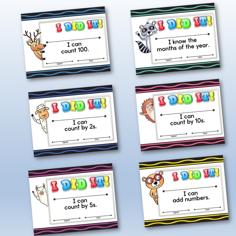 Kindergarten Skills Certificates - Etsy