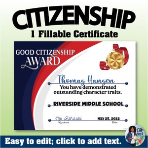 Citizenship Certificate, Powerpoint Certificates, School Certificates ...