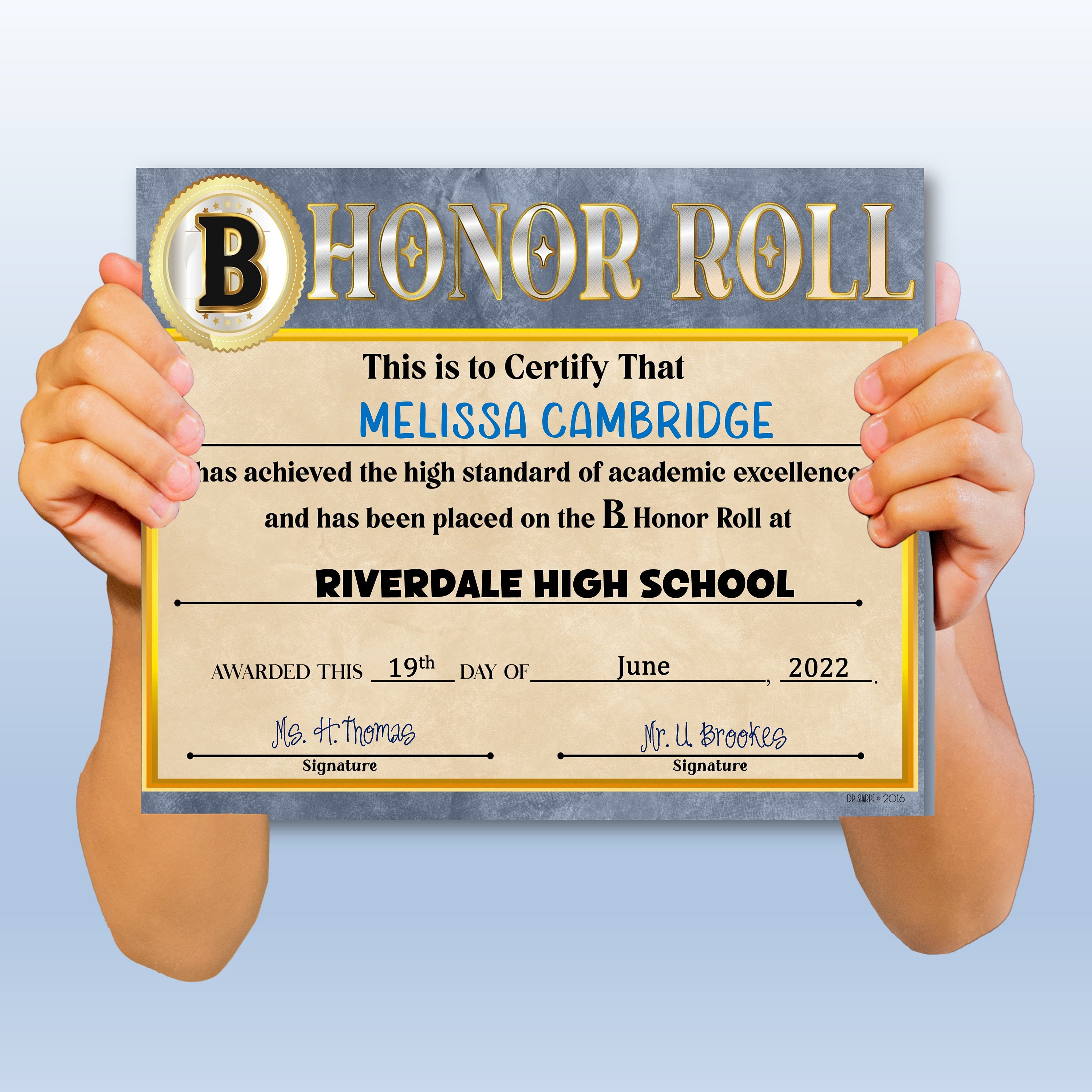 Honor Roll Powerpoint Certificates, Fillable Certificates, Academic ...
