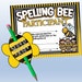 Spelling Bee Certificate With Candy Card, Powerpoint Certificates ...