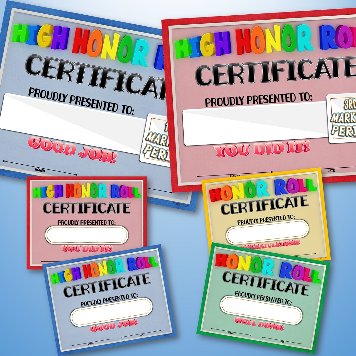 Honor Roll Certificates, Powerpoint Certificates, School Certificates ...