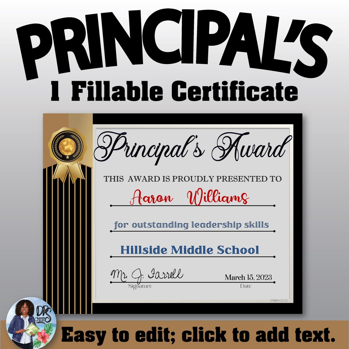Principal’s Powerpoint Certificate, Powerpoint Certificate, Templates ...