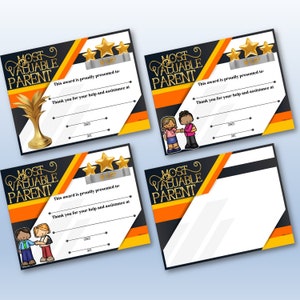 Parents Appreciation Certificates, Fillable Powerpoint Certificates ...