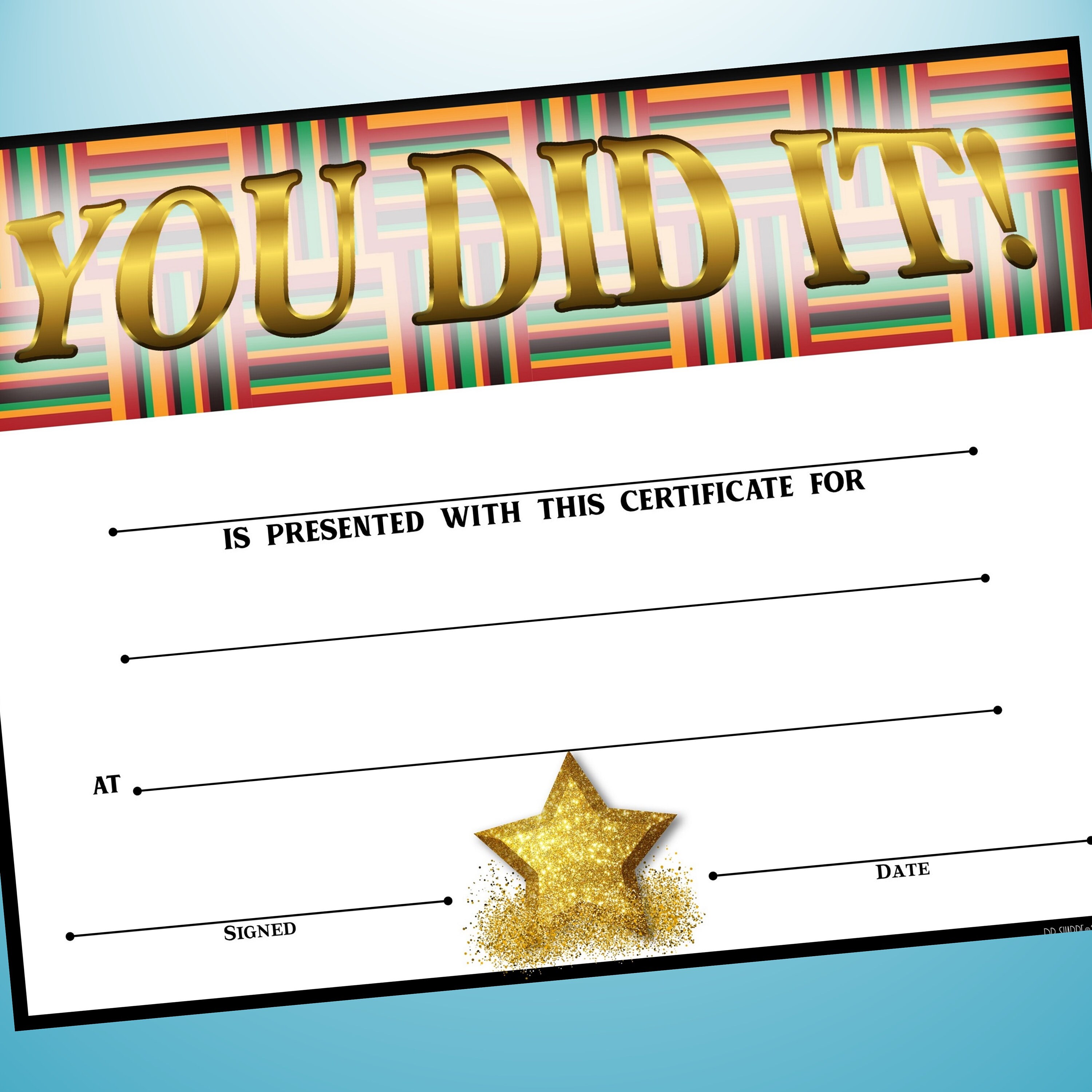 Kente Achievement/recognition Powerpoint Certificate, Fillable ...