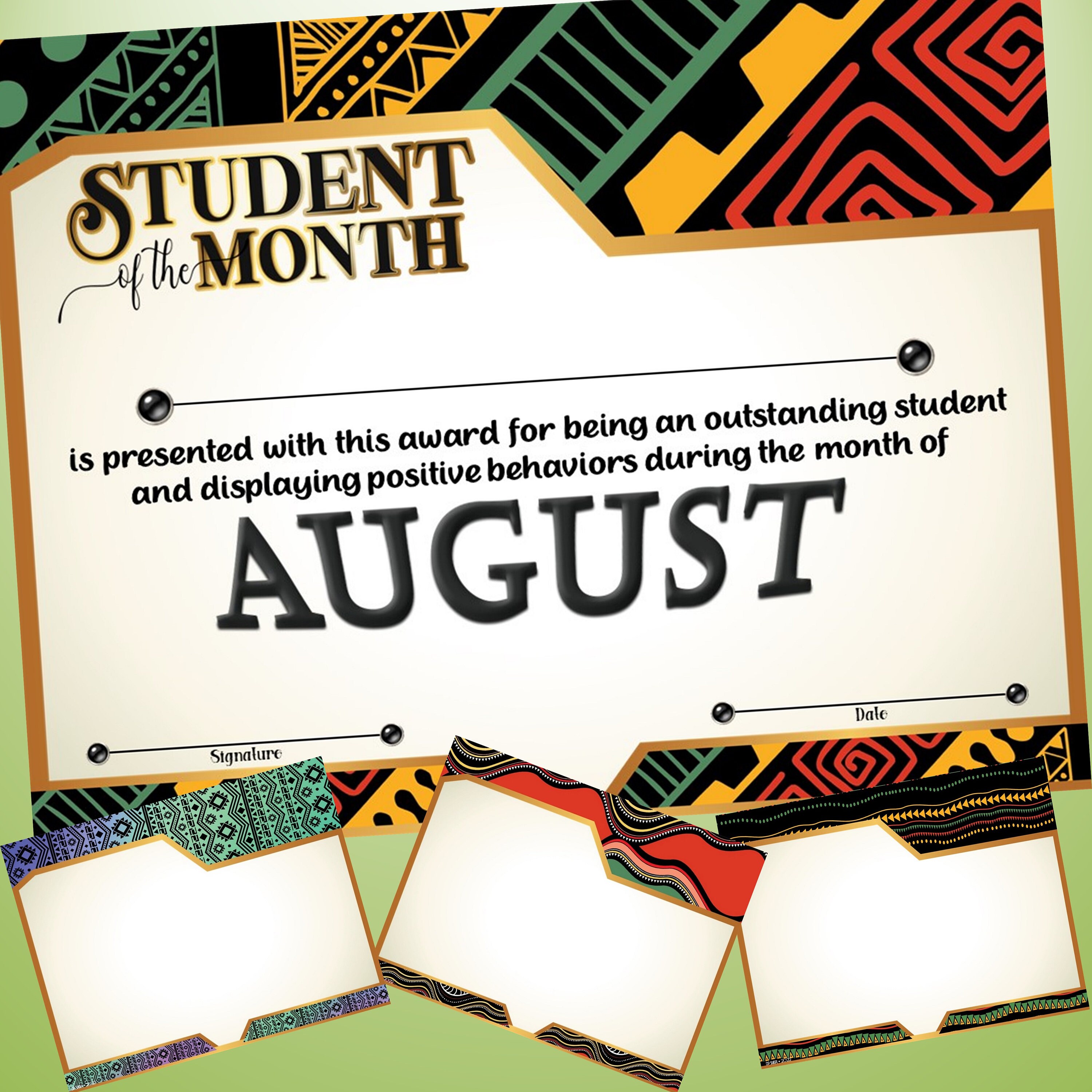 Student of the Month Certificates, Powerpoint Certificates, School ...