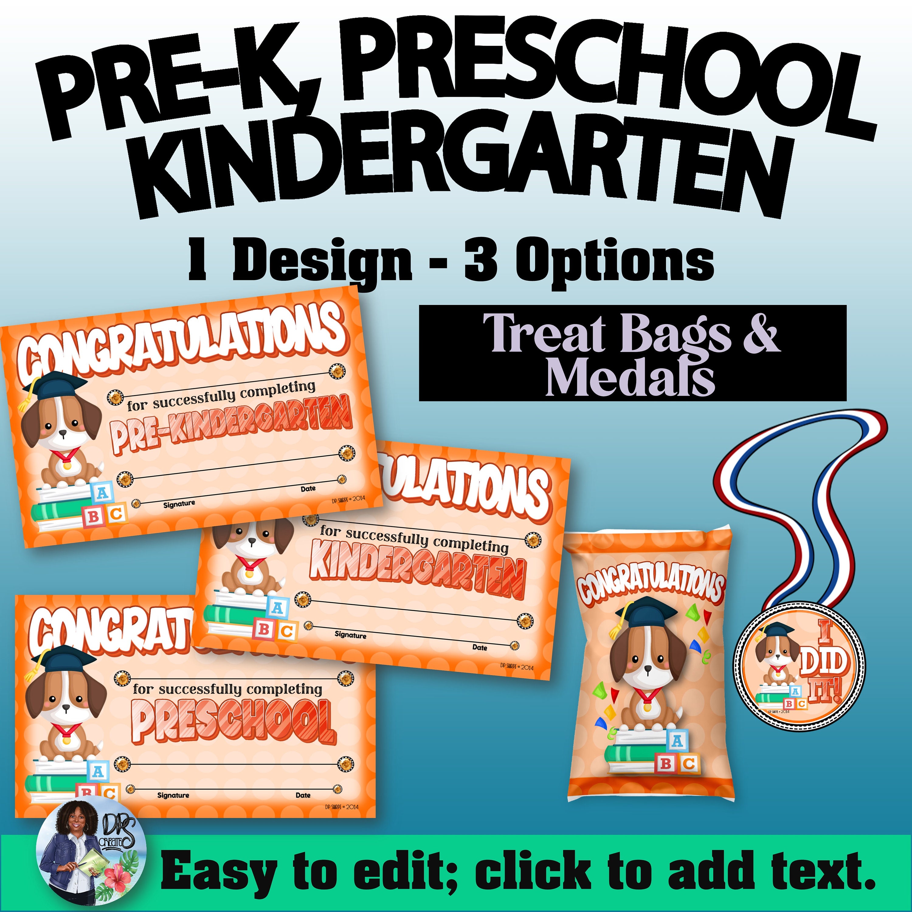 Graduation Certificates, Pre-k, Kindergarten, Preschool- Medal and ...