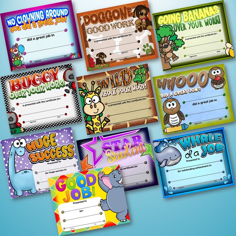 Fun Anytime Certificates and Notecards, Powerpoint Certificates, School ...