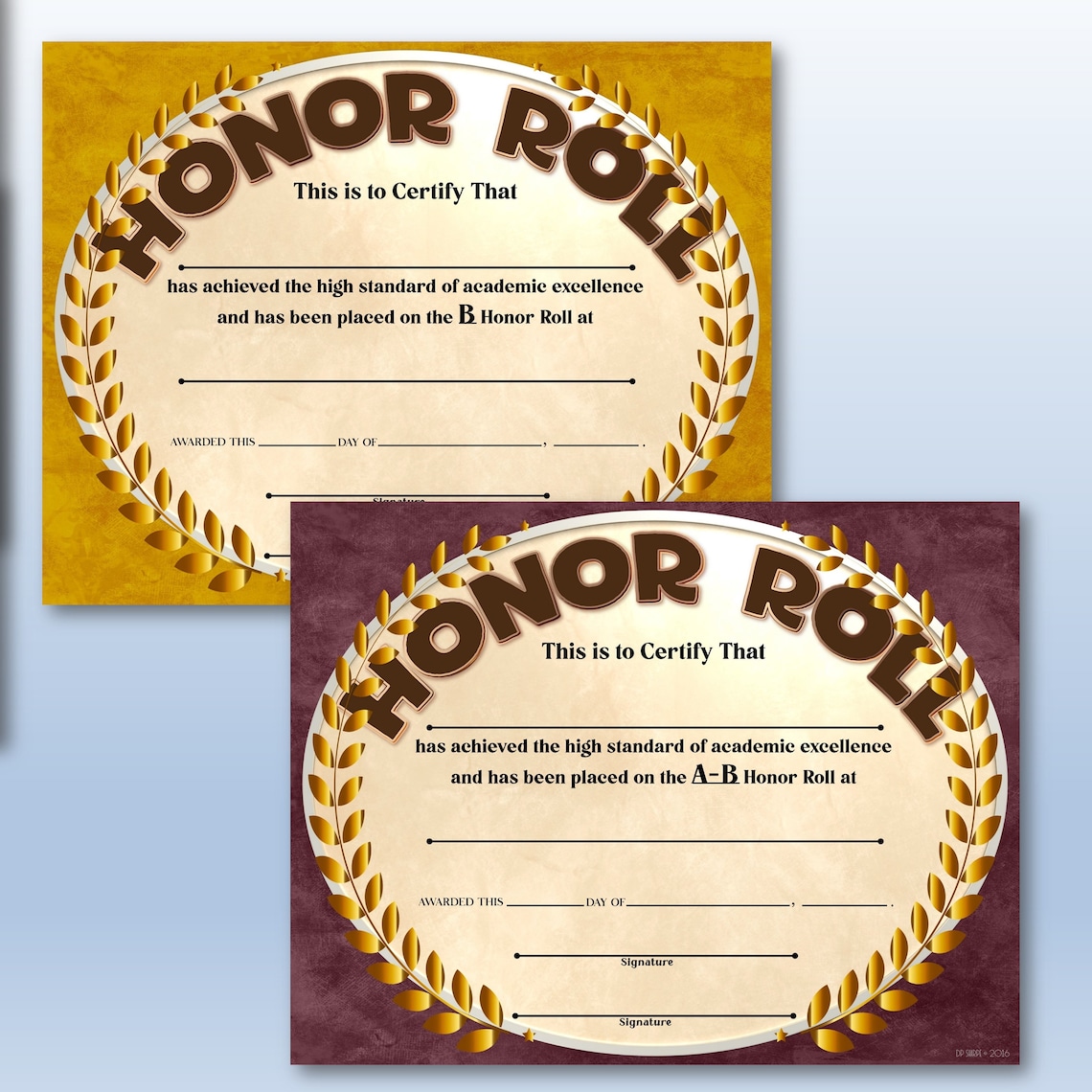 Honor Roll Powerpoint Certificates, Fillable Certificates, Academic ...