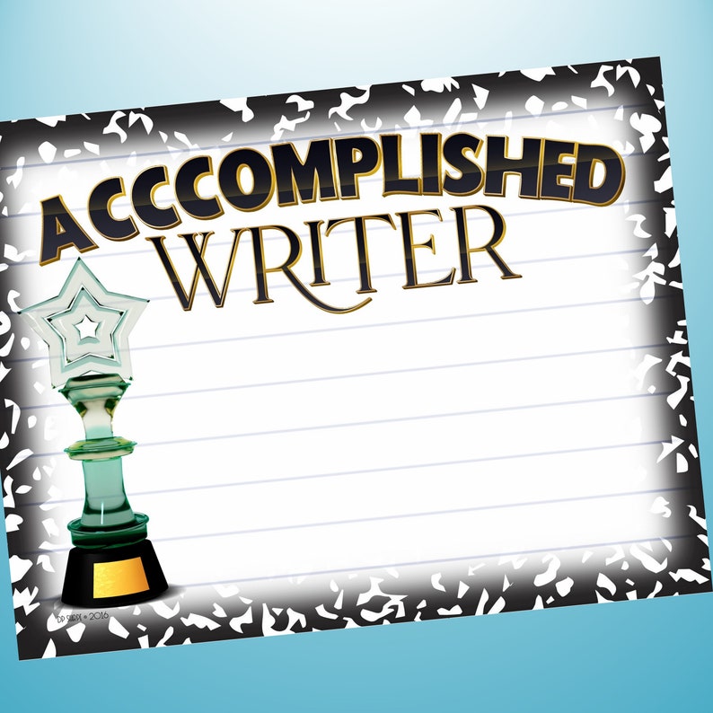 Writer Powerpoint Certificate, Powerpoint Certificate, Writer ...