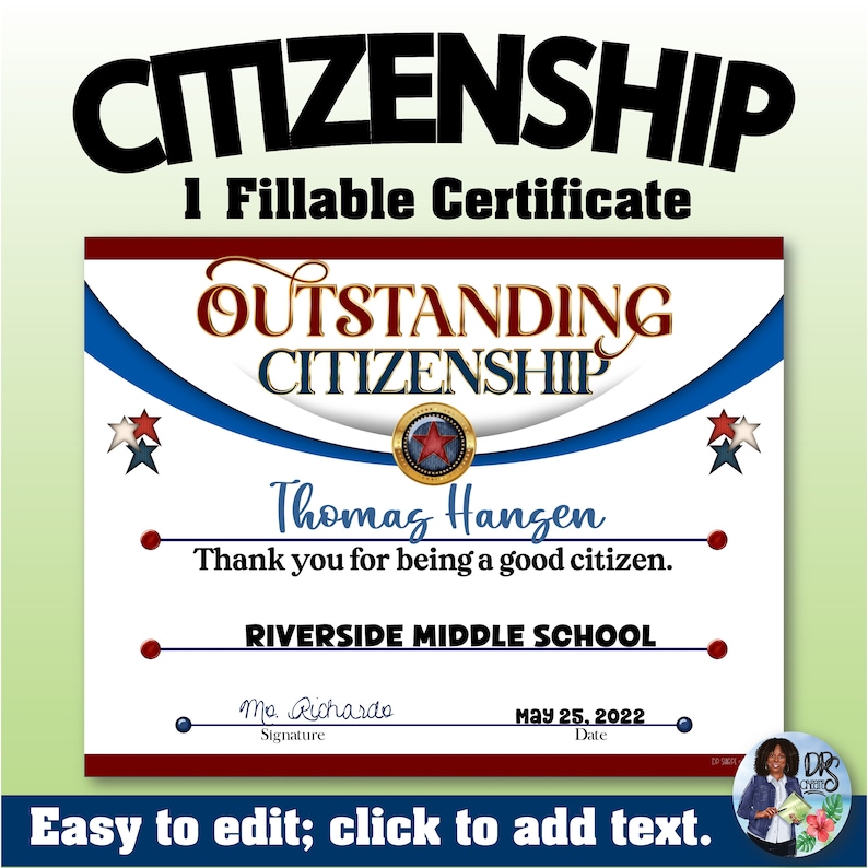 Citizenship Certificate, Powerpoint Certificates, School Certificates ...