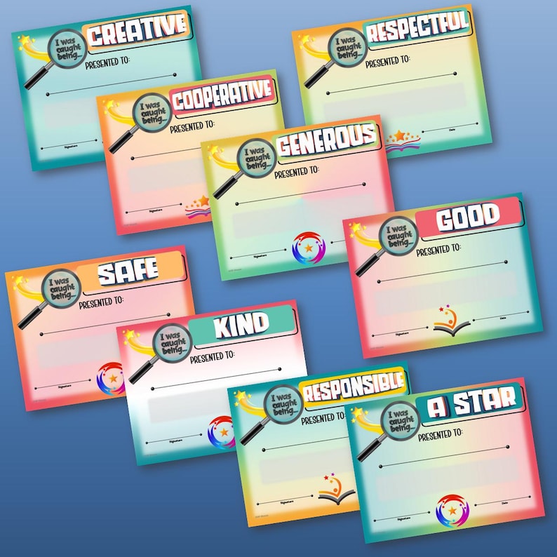 Positive Behavior Certificates - Caught Being... - Etsy