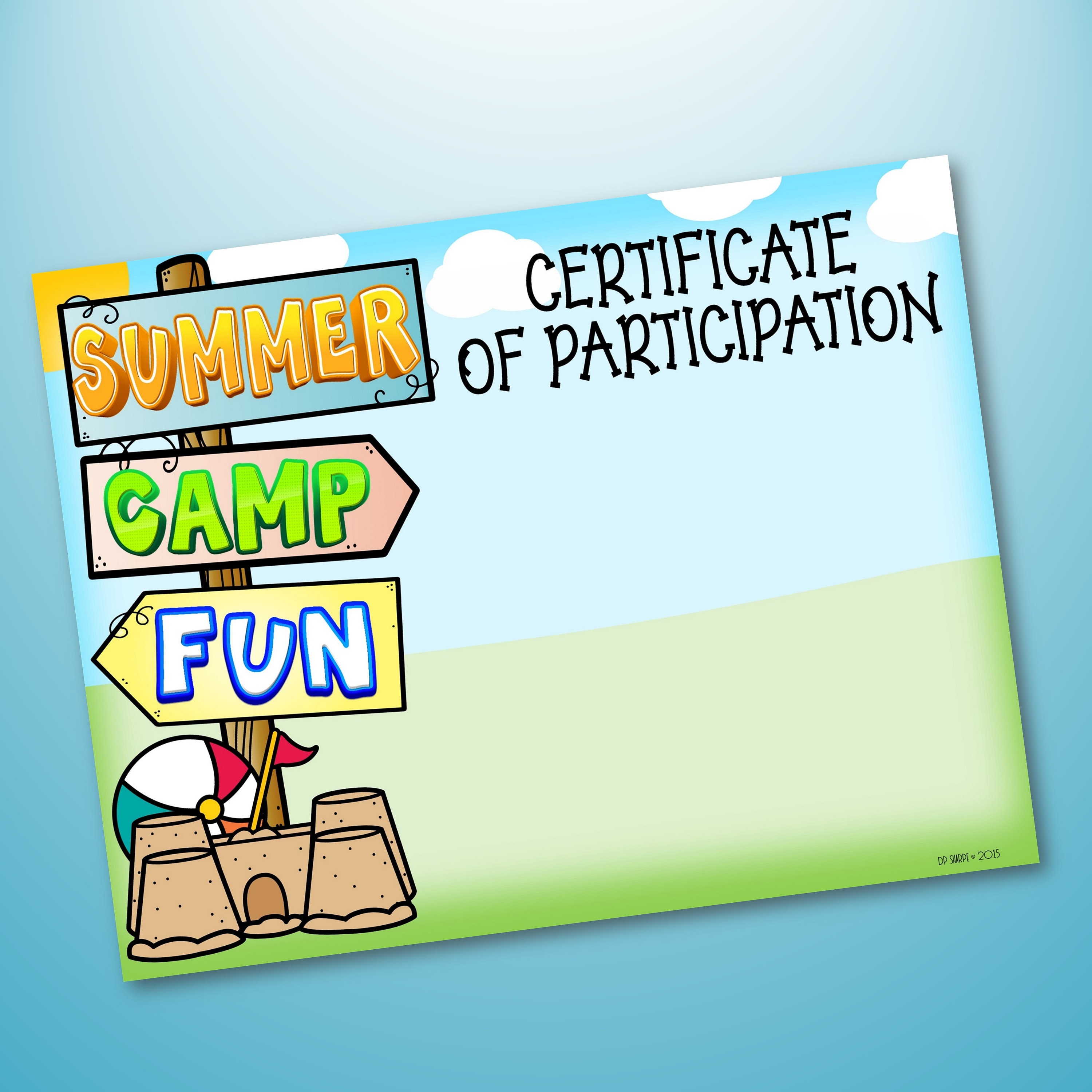 Summer Camp Certificate, Fillable Certificates, Powerpoint, Templates ...