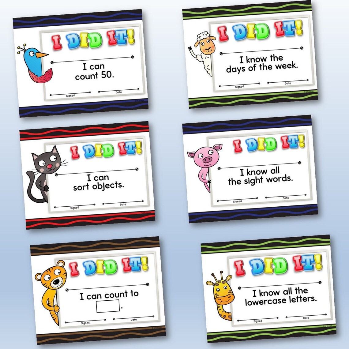 Kindergarten Skills Certificates - Etsy