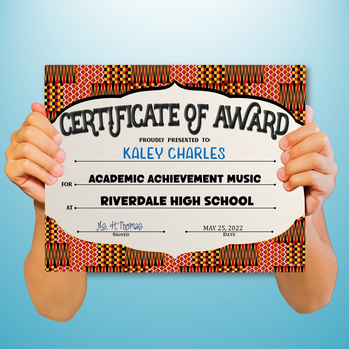 Kente Achievement/recognition Powerpoint Certificate Fillable - Etsy