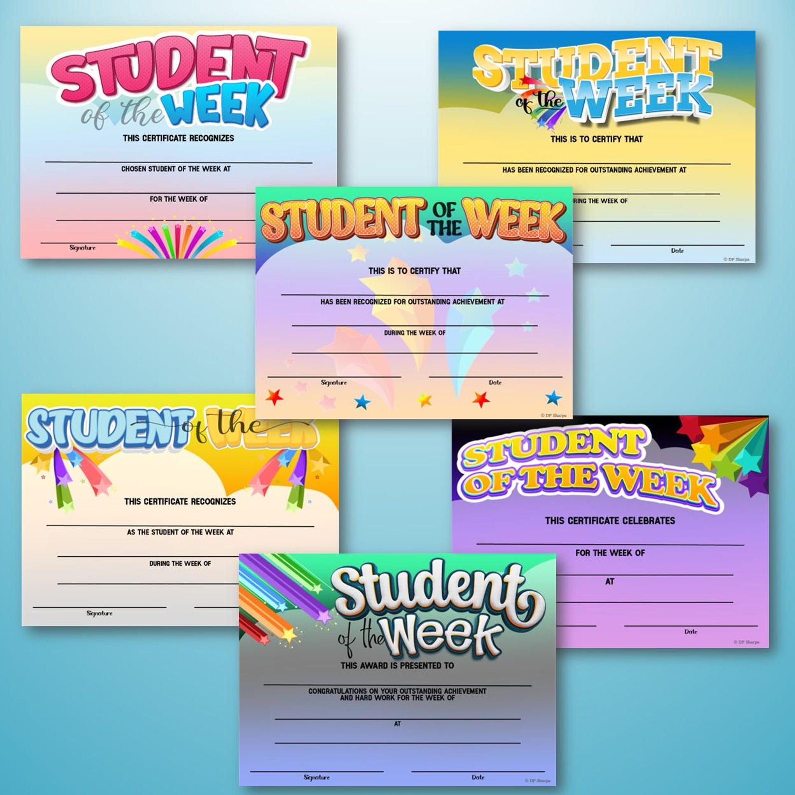 Student of the Week Certificates - Etsy