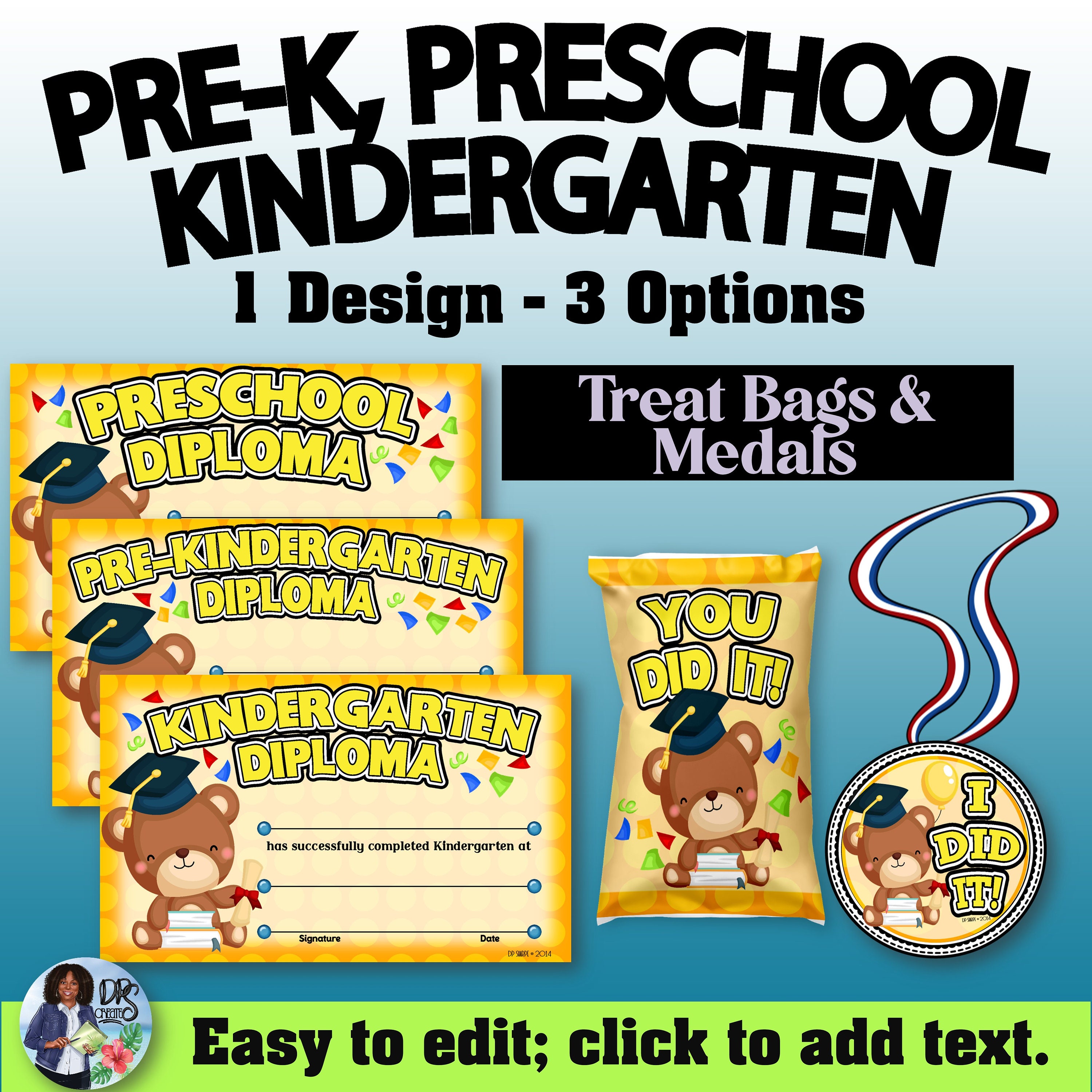 Graduation Certificates, Pre-k, Kindergarten, Preschool- Medal and ...
