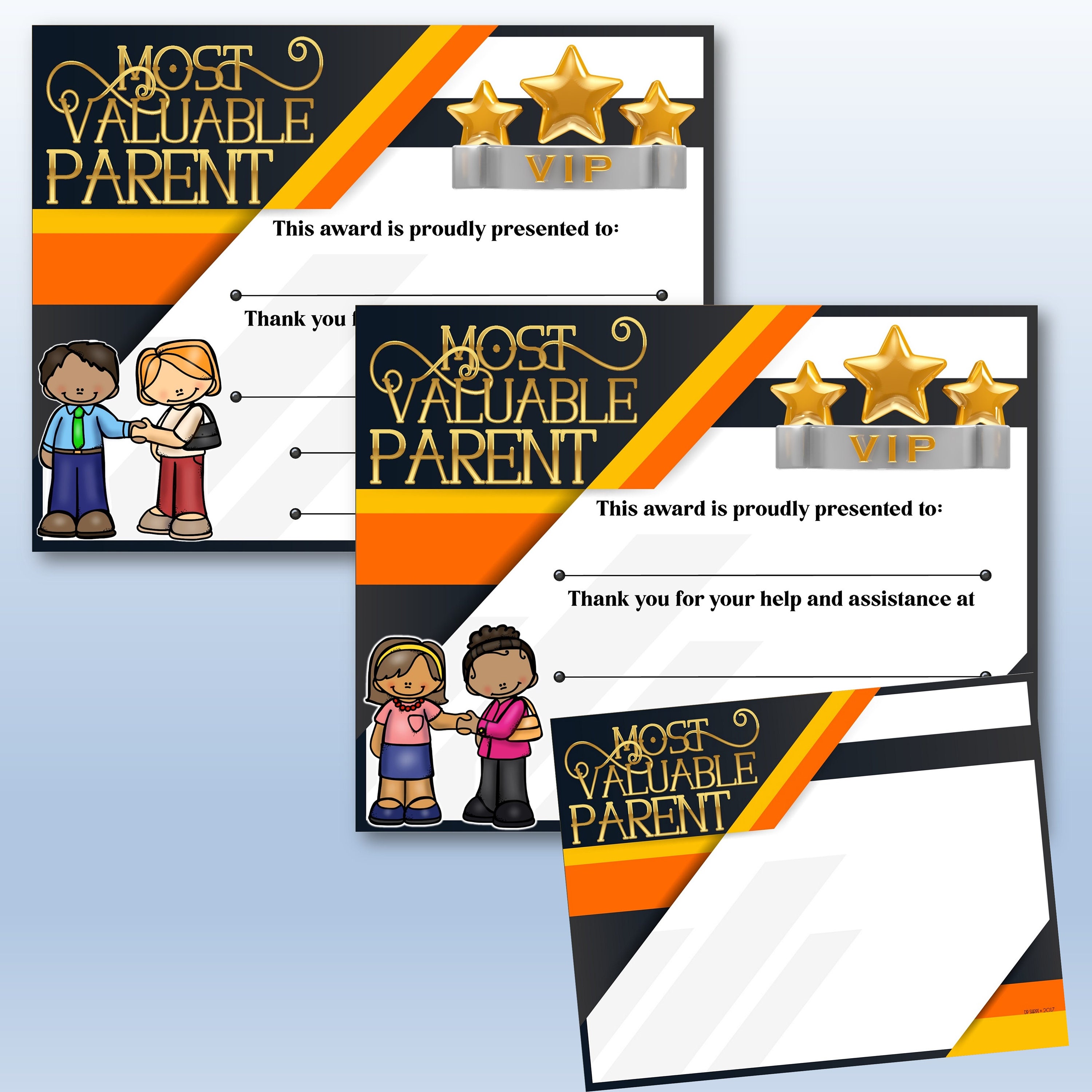 Parents Appreciation Certificates, Fillable Powerpoint Certificates ...
