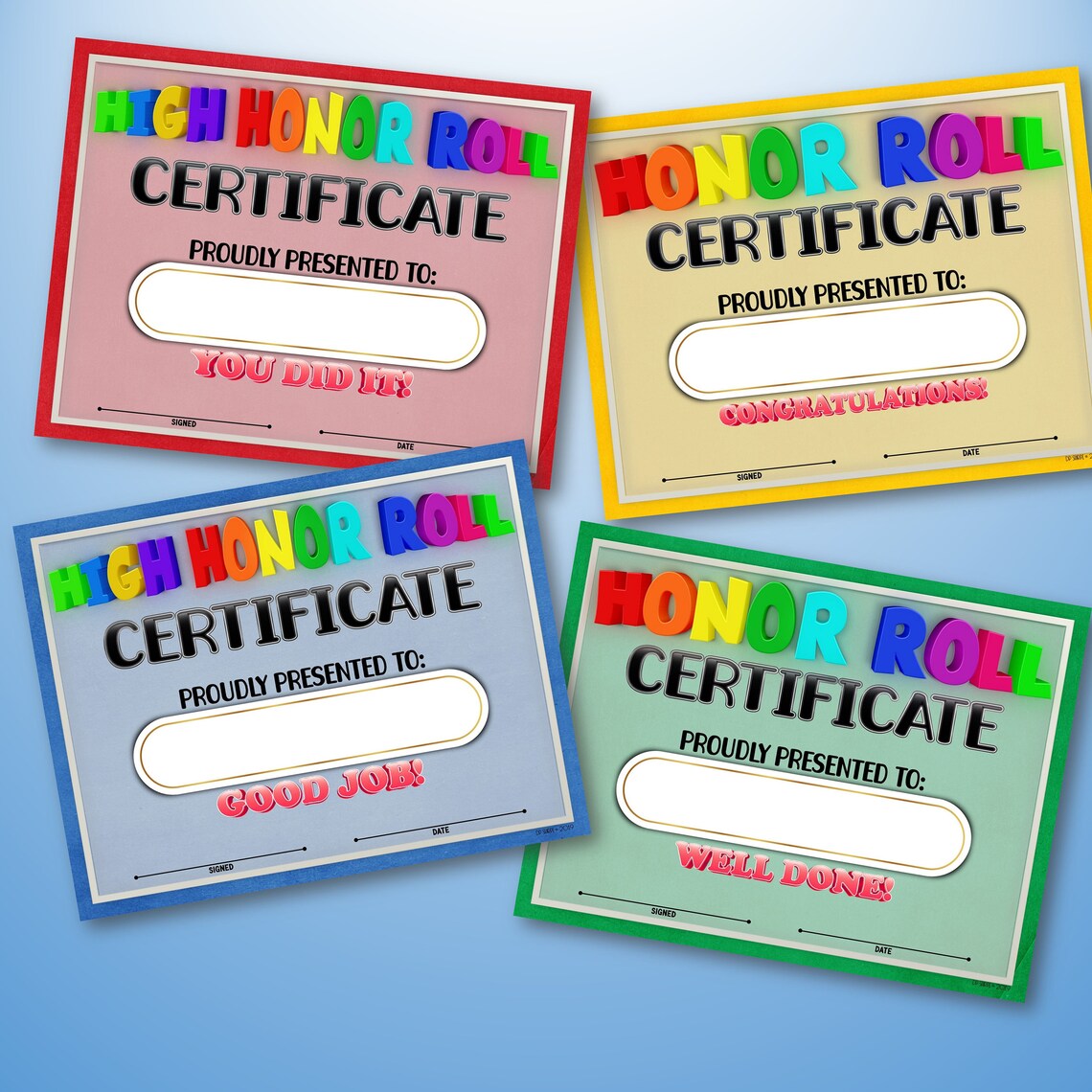 Honor Roll Certificates, Powerpoint Certificates, School Certificates ...