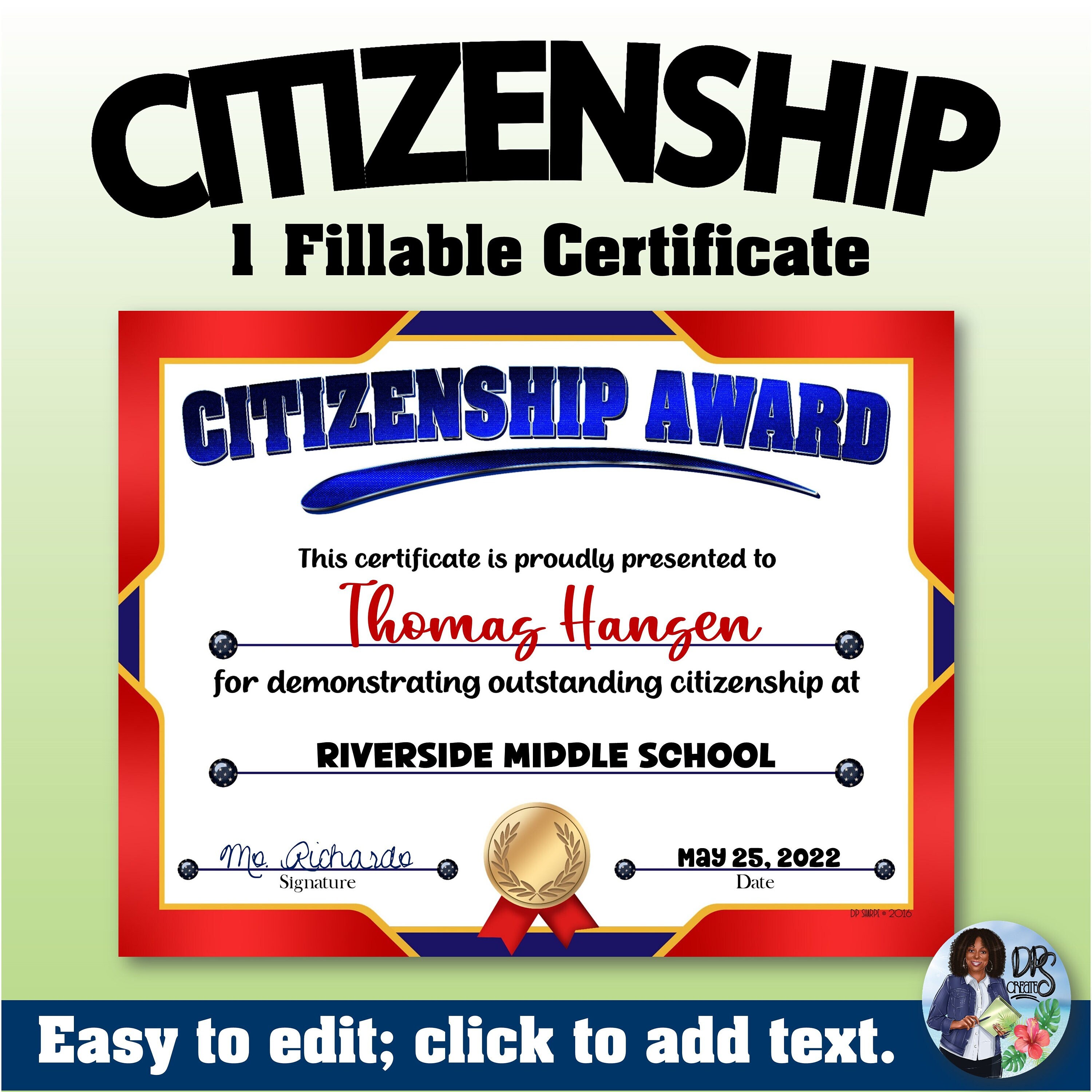 Citizenship Certificate, Powerpoint Certificates, School Certificates ...