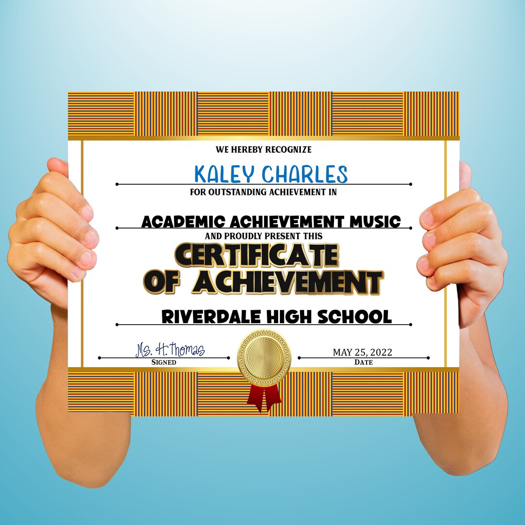 Kente Achievement/recognition Powerpoint Certificate, Fillable ...