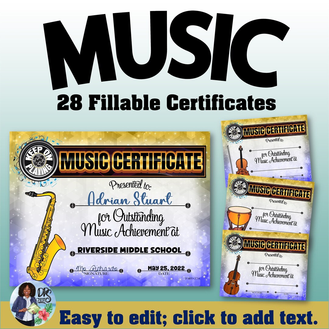 Music, Band Certificates, Powerpoint Certificates, School Certificates ...